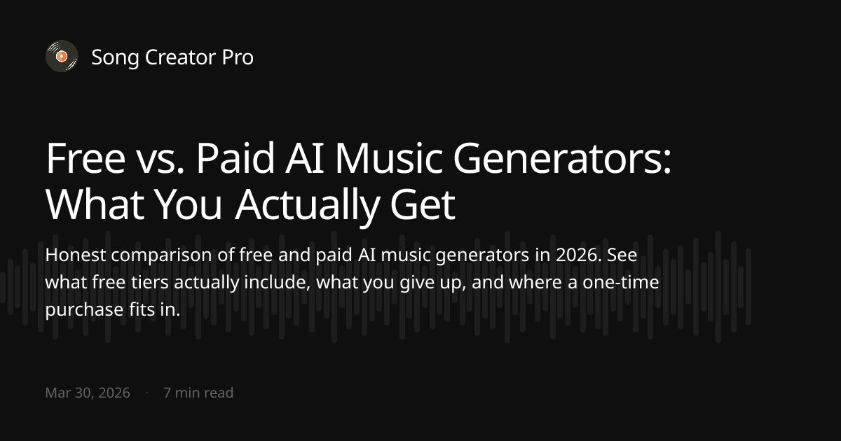 Free vs. Paid AI Music Generators: What You Actually Get | Song Creator Pro